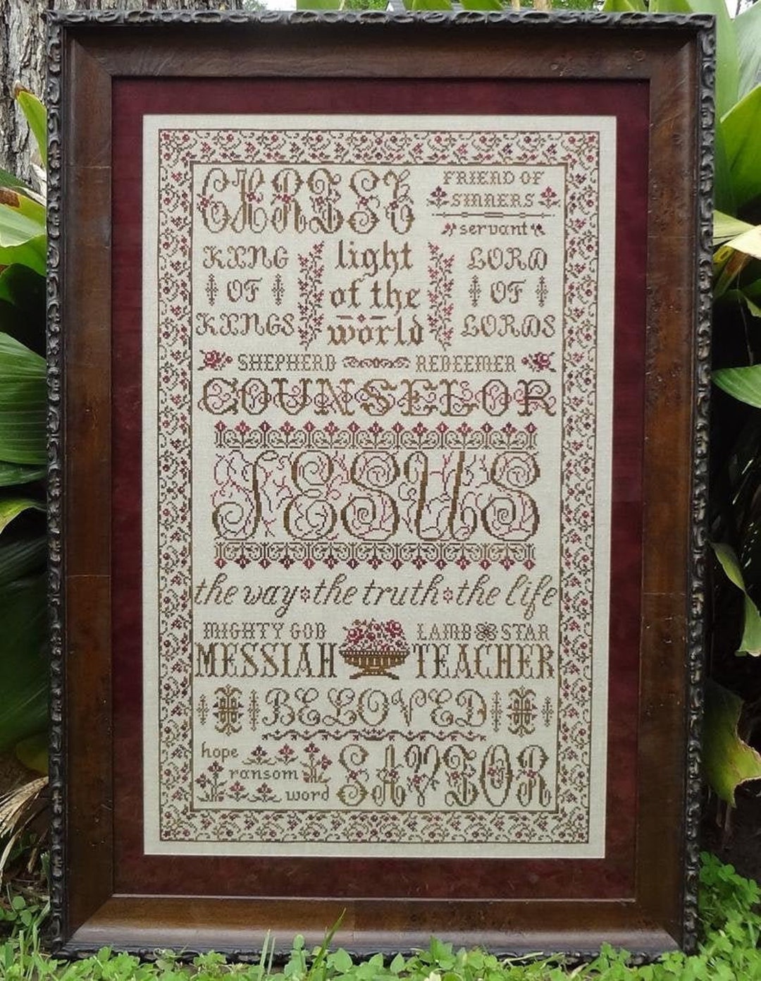 Counted Cross Stitch Pattern, the Name of Jesus, Scriptural Sampler ...