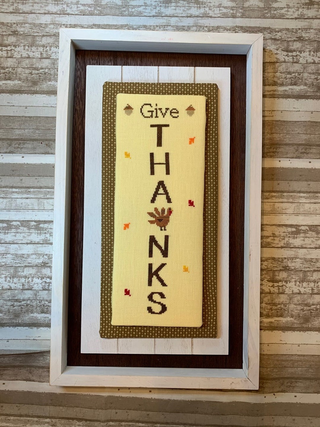 Counted Cross Stitch Pattern, Give Thanks, Autumn Decor, Thanksgiving ...