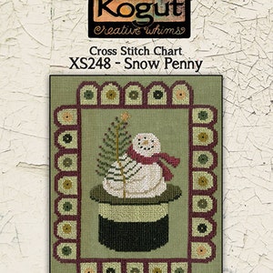 Counted Cross Stitch Pattern, Snow Penny, Christmas Decor, Snowman ...