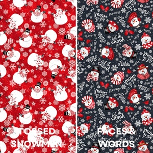 Quilt Fabric, Snow Crew, Winter Fabric Fabric, Snowmen, Bunnies ...