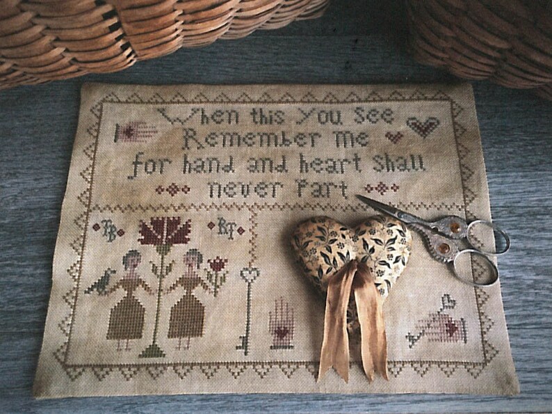 Counted Cross Stitch Pattern Hand & Heart Stitcher's Mat | Etsy