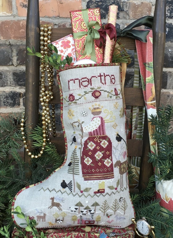 Counted Cross Stitch Pattern Martha's Stocking Christmas - Etsy