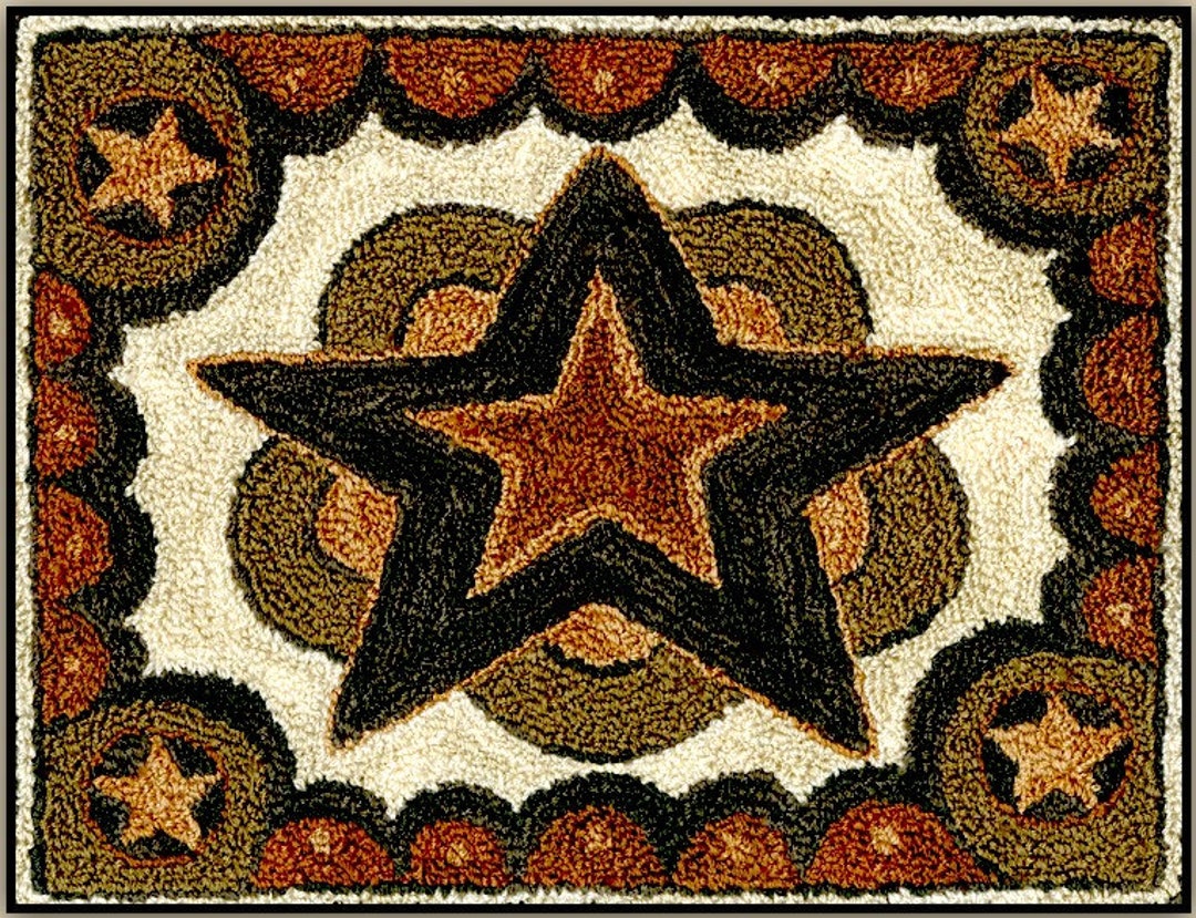 Punch Needle Pattern, Farmhouse Star, Rustic Star, Country Decor ...