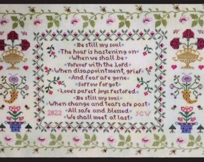 Counted Cross Stitch Pattern, Forever With the Lord, Flower Motif ...