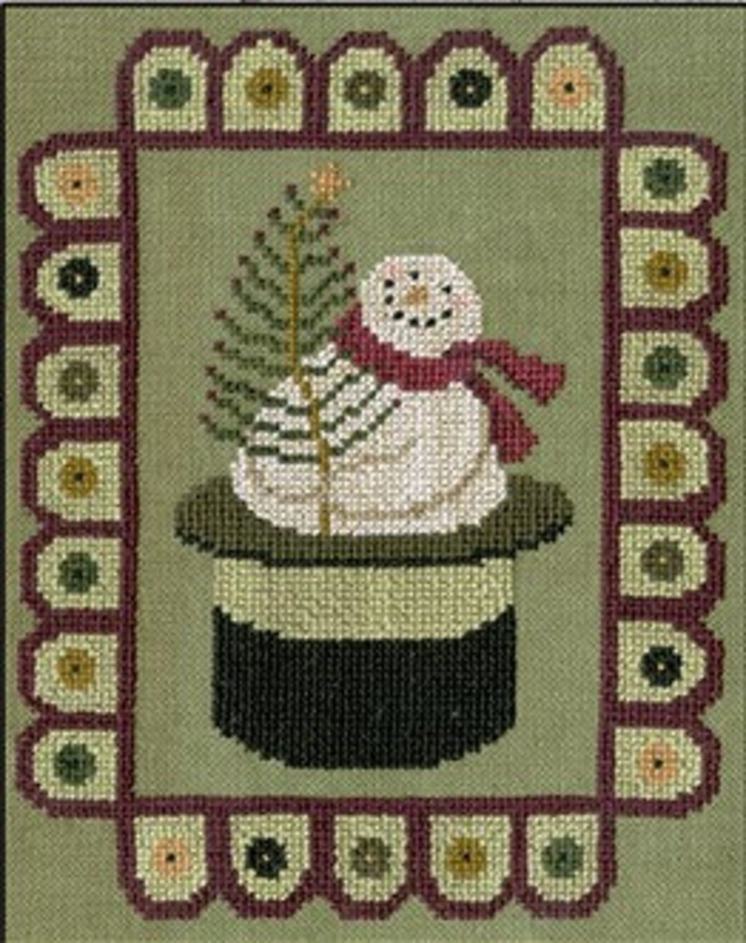 Counted Cross Stitch Pattern, Snow Penny, Christmas Decor, Snowman ...