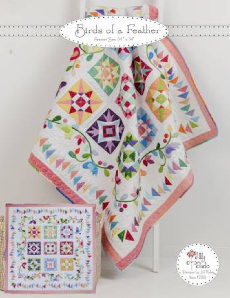 Quilt Pattern Birds of a Feather Pieced and Appliqued Quilt - Etsy
