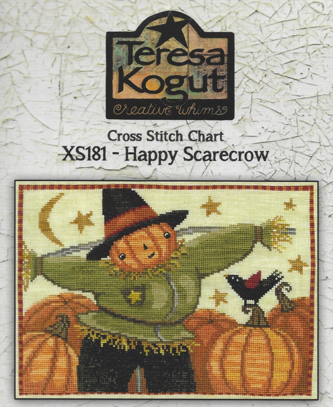 Counted Cross Stitch Pattern Happy Scarecrow Halloween Cross | Etsy