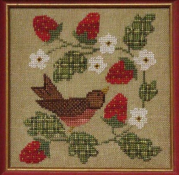 Cross Stitch Pattern in the Berry Patch Summer Decor Spring | Etsy