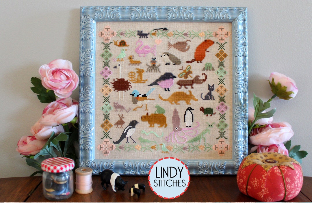 Counted Cross Stitch Pattern, Funky Menagerie, Praying Mantis, Penguin ...