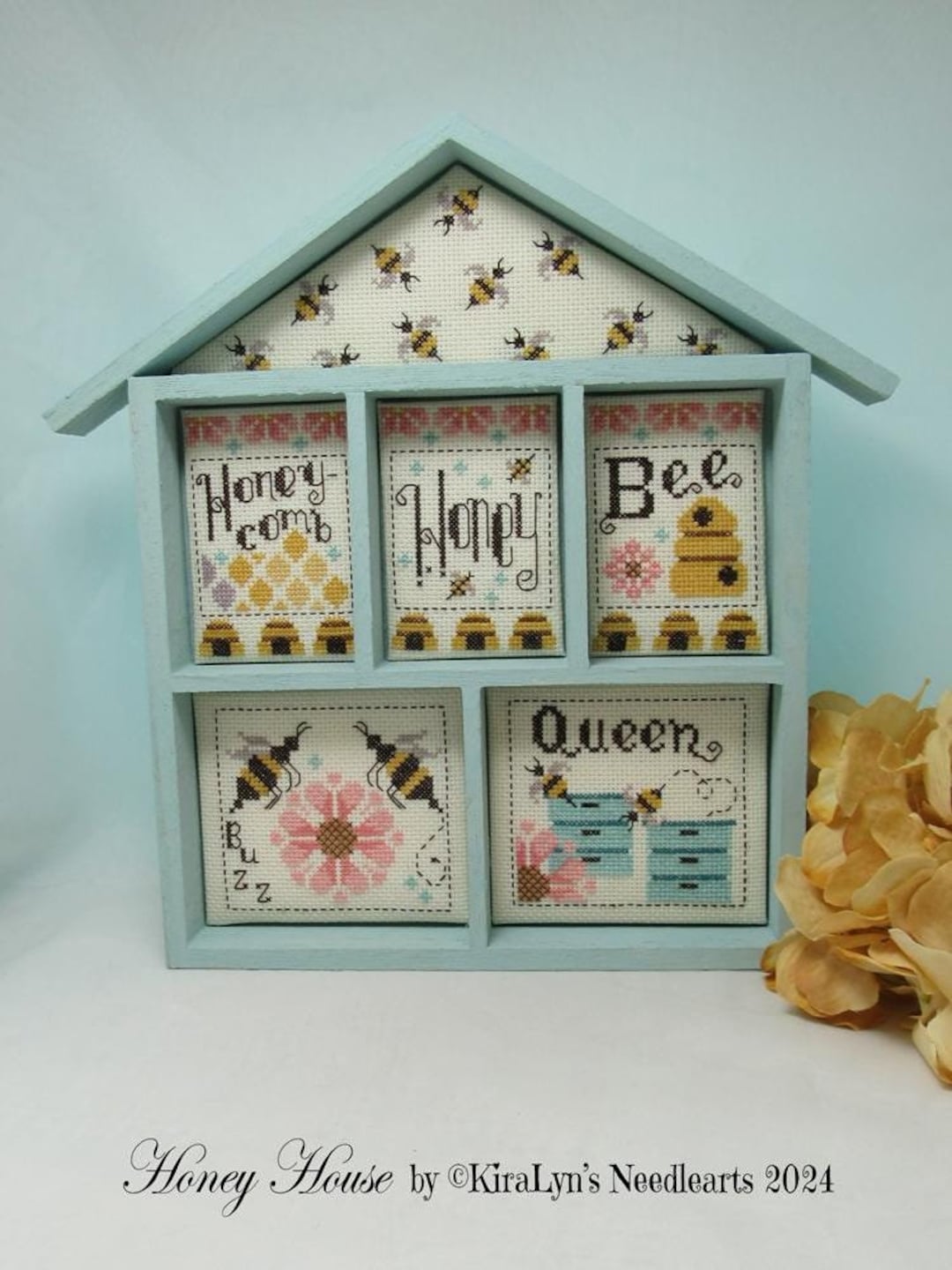 Counted Cross Stitch Pattern, Honey House, Autumn Decor, Flowers, Bees ...