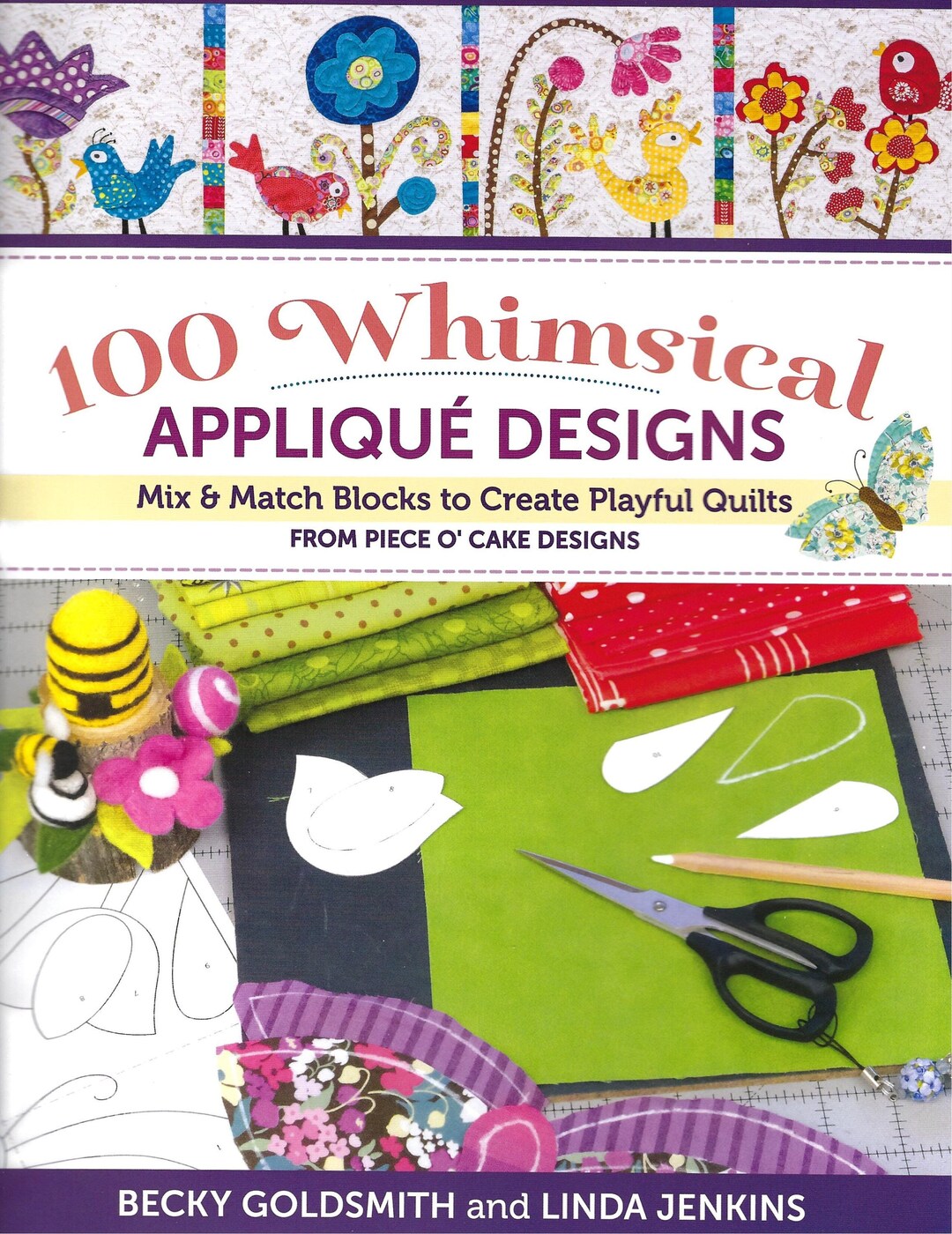 Softcover Book, 100 Whimsical Applique Designs, Applique Quilts, Kids ...