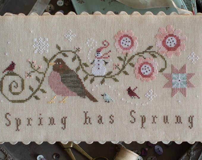 Counted Cross Stitch Pattern, Spring Has Sprung, Spring Decor, Robin ...