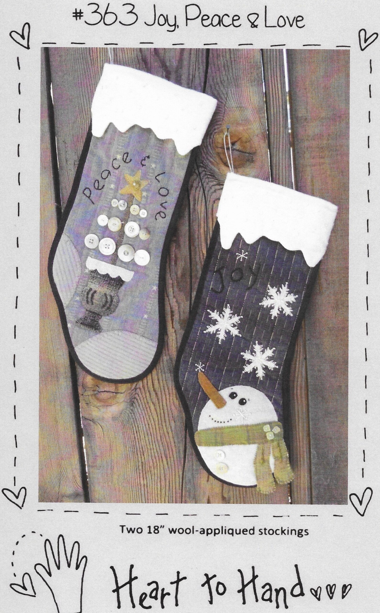 Wool Applique Pattern Joy Peace Love Christmas Stockings - Etsy