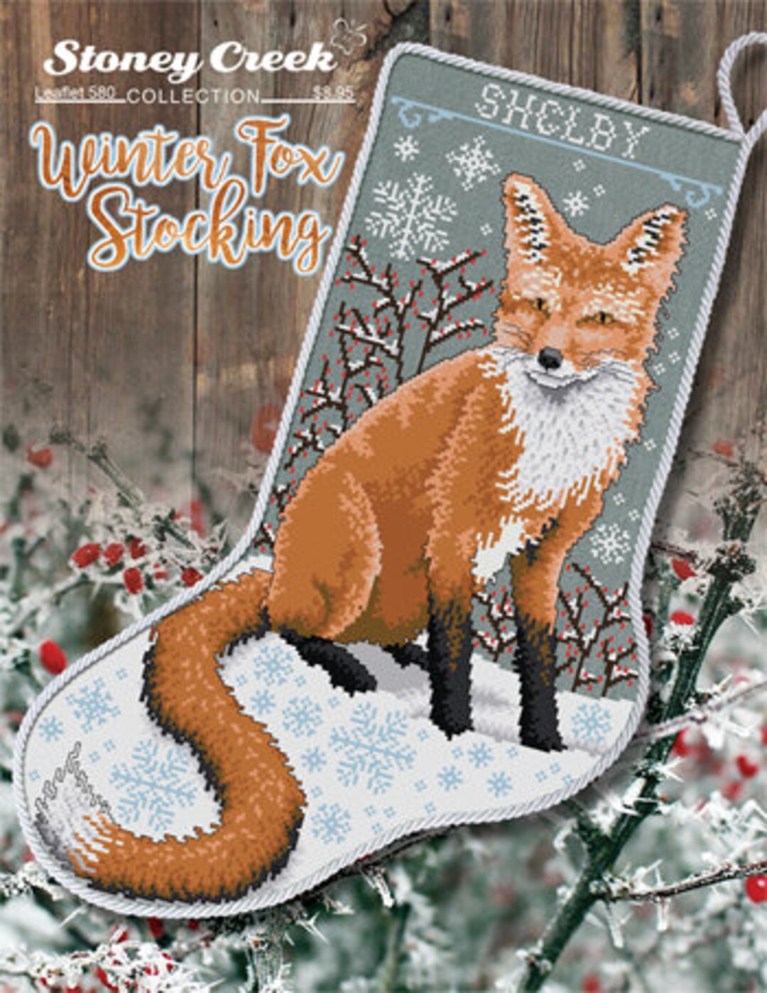 Counted Cross Stitch Pattern, Winter Fox Stocking, Christmas Decor ...
