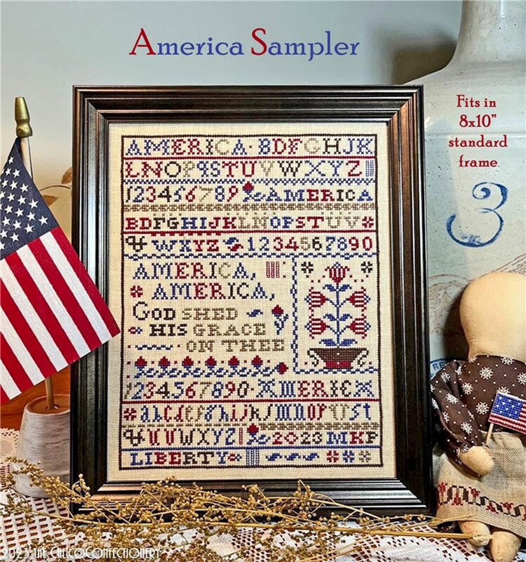 Counted Cross Stitch Pattern, America Sampler, Patriotic, Americana ...