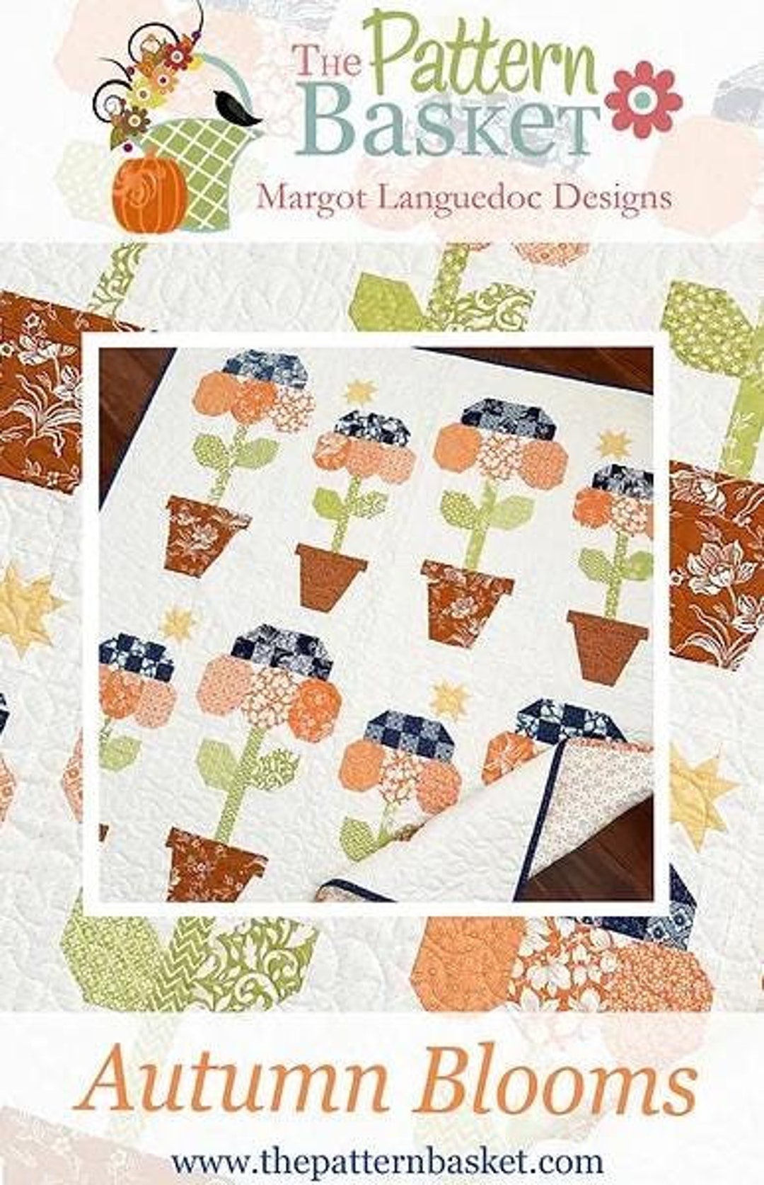 Quilt Pattern, Autumn Blooms, Cottage Decor, Fat Eighth Friendly ...