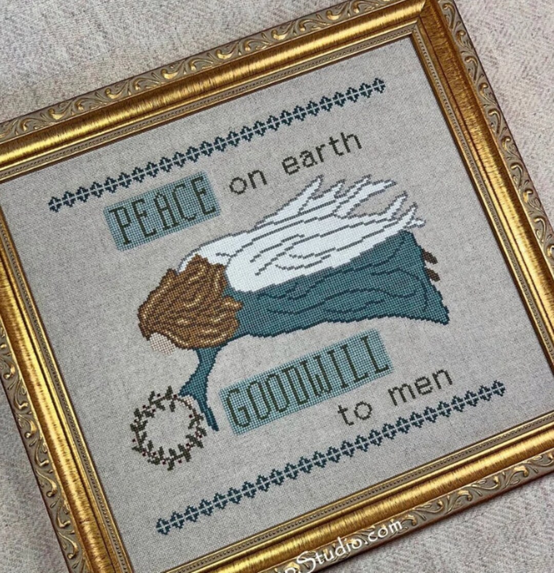 Counted Cross Stitch Pattern, Peace and Goodwill, Angel Sampler ...