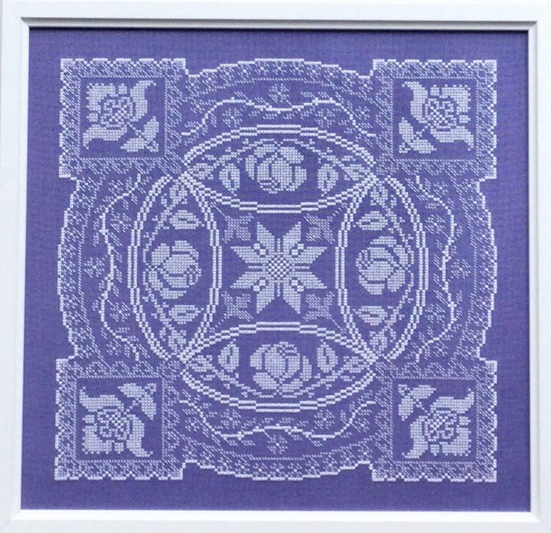 Counted Cross Stitch Pattern, Rosebud Lace, Filet Lace Inspired, Cross ...