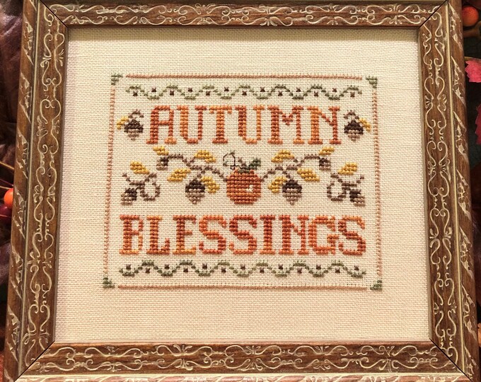 Counted Cross Stitch Pattern, Autumn Blessings, Harvest, Thanksgiving ...