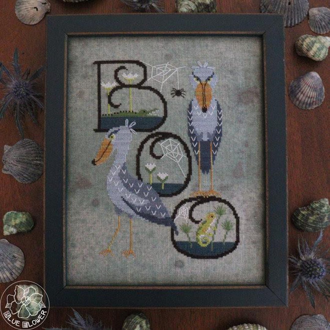 Counted Cross Stitch Pattern, Spooky Shoebill, Stork, Bird Motif ...