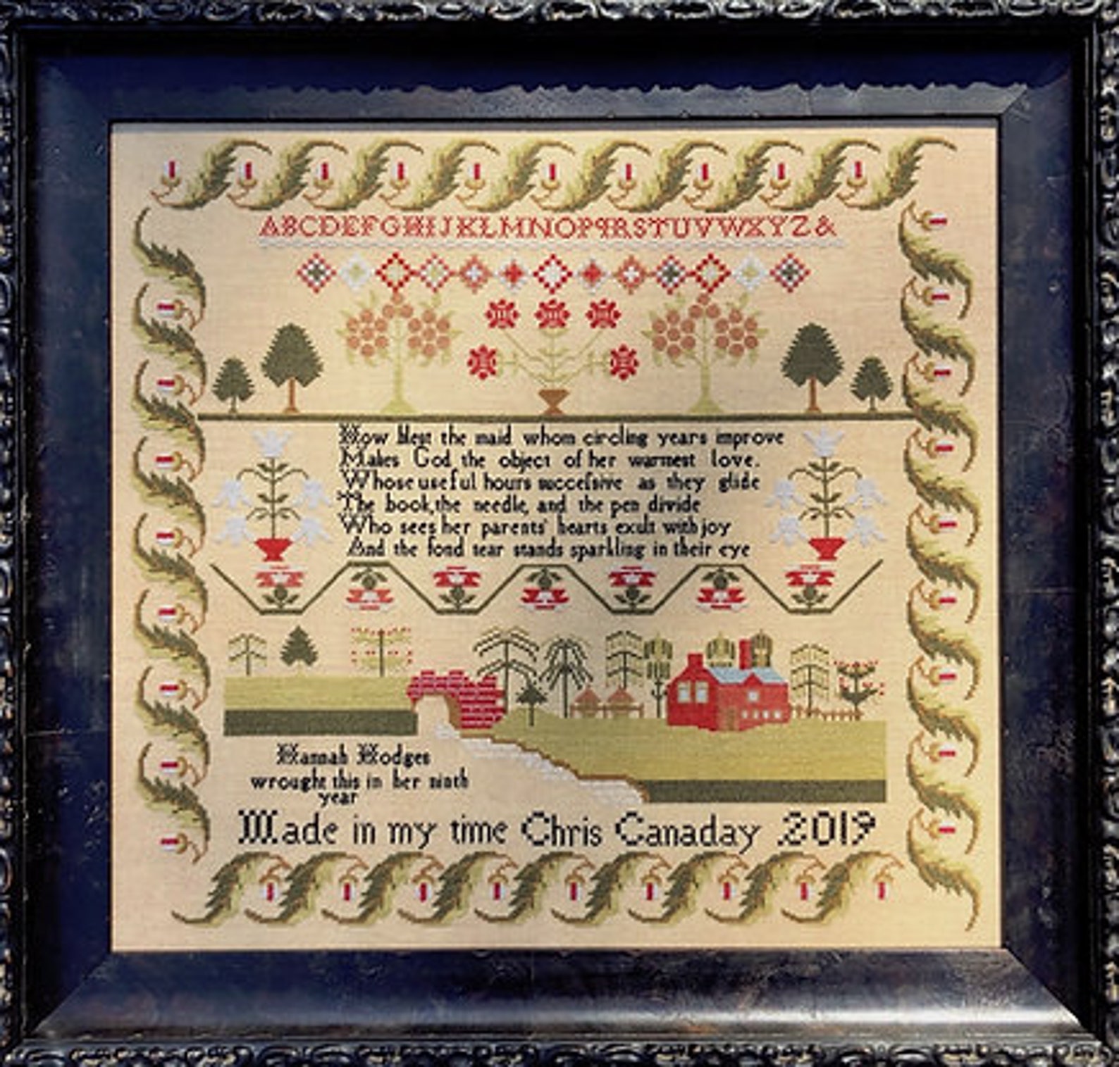 Counted Cross Stitch Pattern, Hannah's Sampler, Antique Re-creation ...