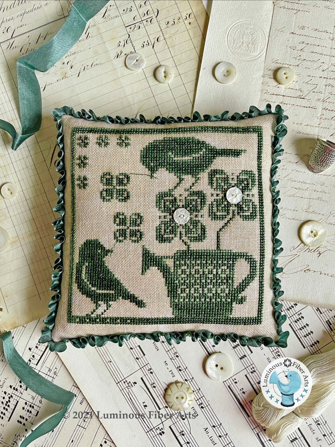 Counted Cross Stitch Pattern, Gathering Clover, St. Patrick's Day, Four ...