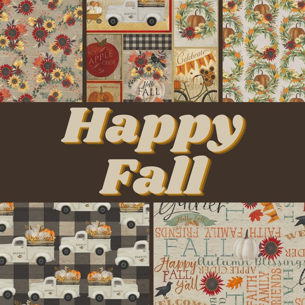 3 Wishes Happy Fall Fabric - Etsy