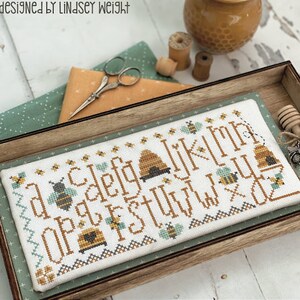 Counted Cross Stitch Pattern, A Bee C, Beehive Sampler, Garden Decor ...