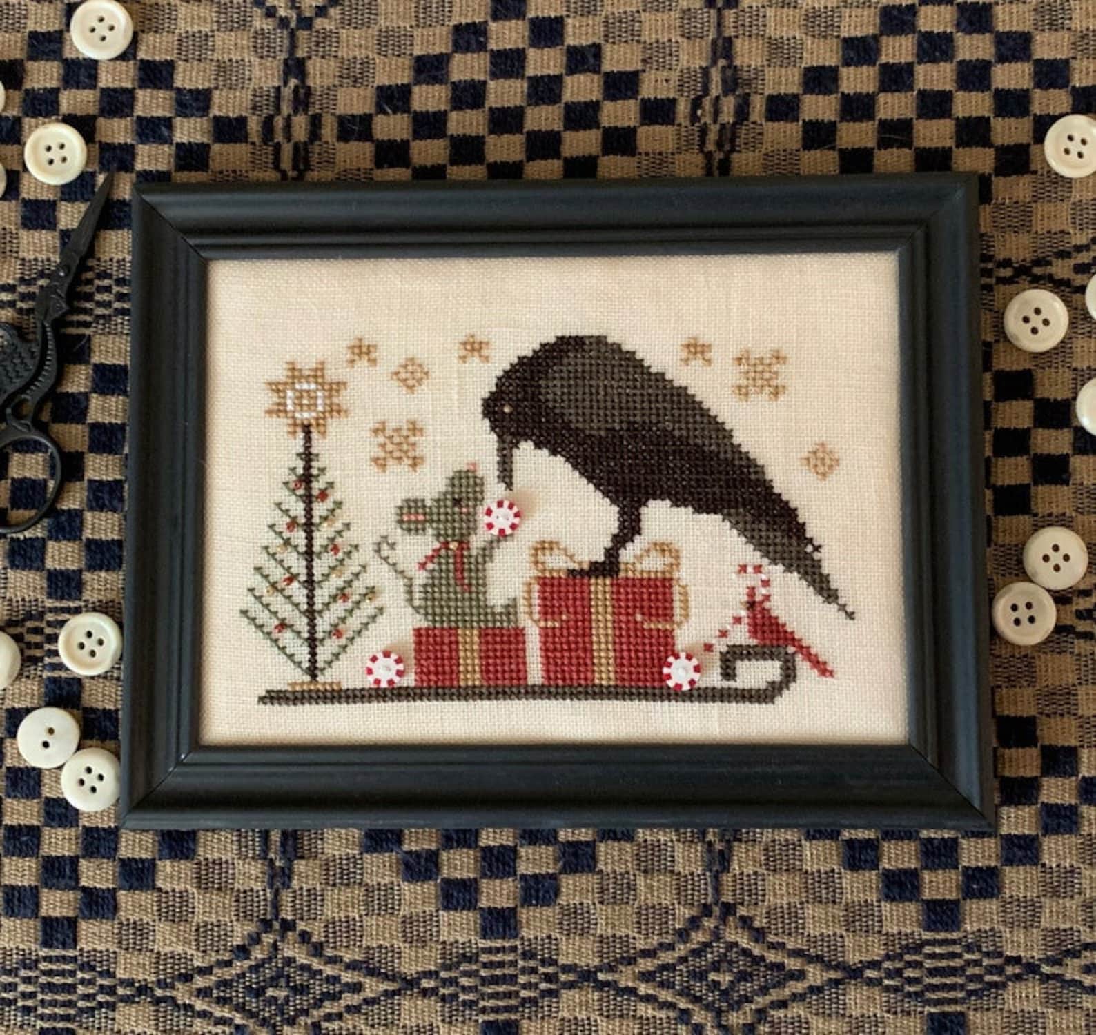 Counted Cross Stitch Pattern, Evergreens & Peppermint, Christmas Decor ...