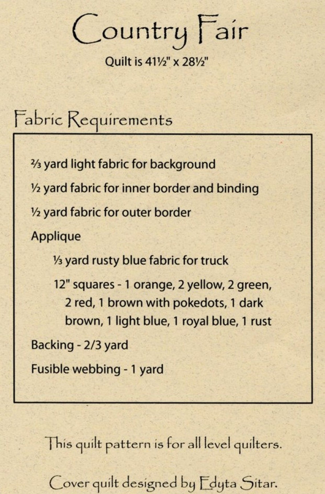 Quilt Pattern Country Fair Pumpkin Sunflowers Pick up | Etsy