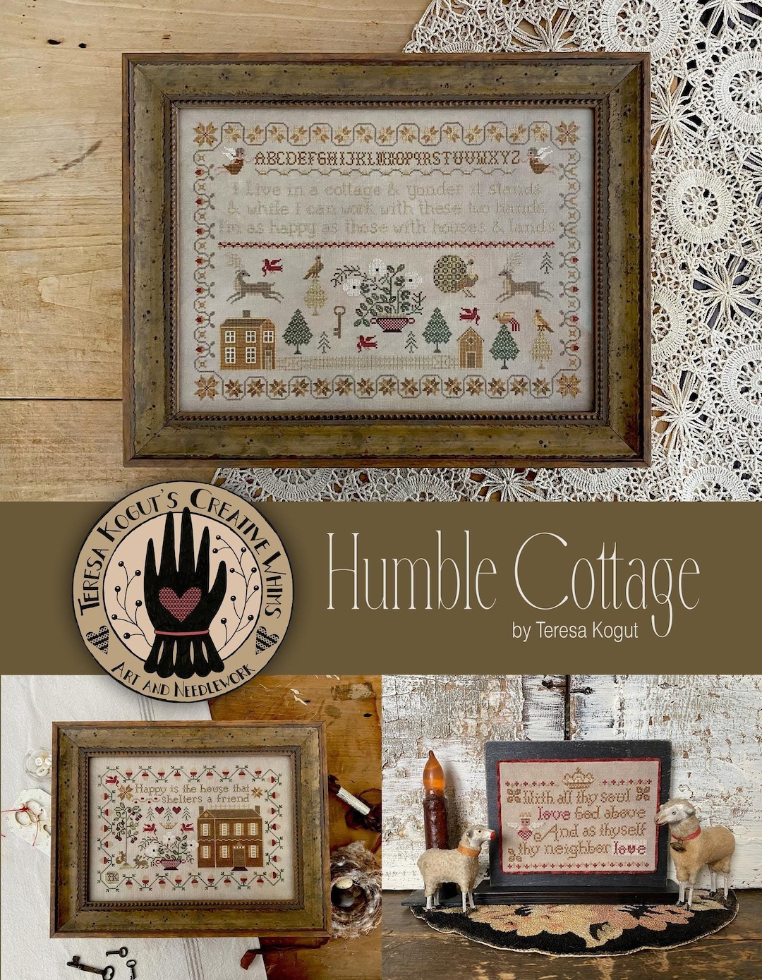 Counted Cross Stitch Pattern, Humble Cottage, Folk Art, Primitive, Early American Folk Art ...