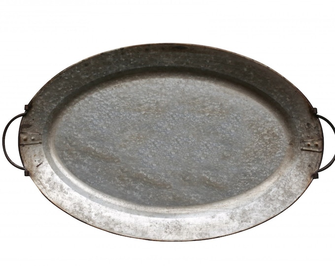 Metal Tray, Display Tray, Rustic Oval Tray, Primitive Decor, Country ...