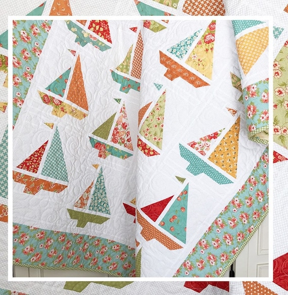 Quilt Pattern Boat Day Summer Decor Beach Decor Patchwork | Etsy
