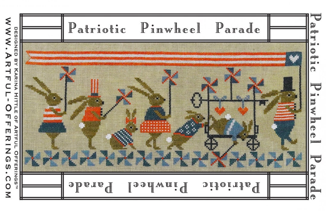 Counted Cross Stitch Pattern, Patriotic Pinwheel Parade, Americana ...