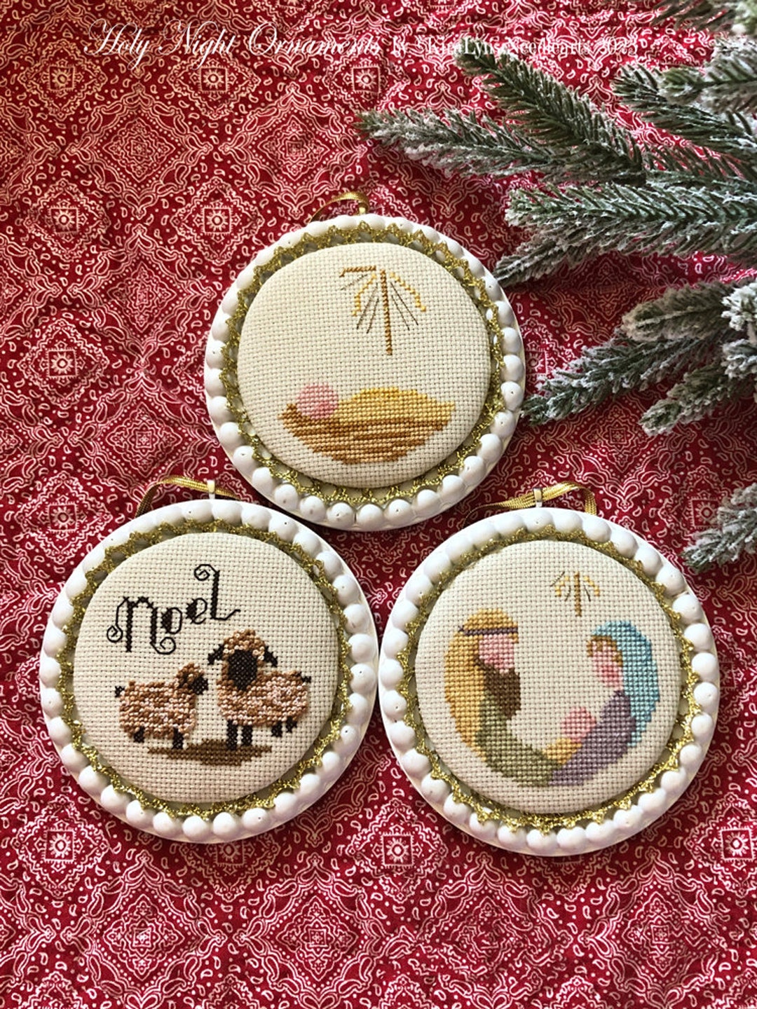 Counted Cross Stitch Pattern, Holy Night Ornaments 1, Christmas Decor ...