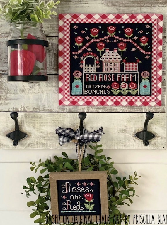 Counted Cross Stitch Pattern Calendar Crates February Red - Etsy