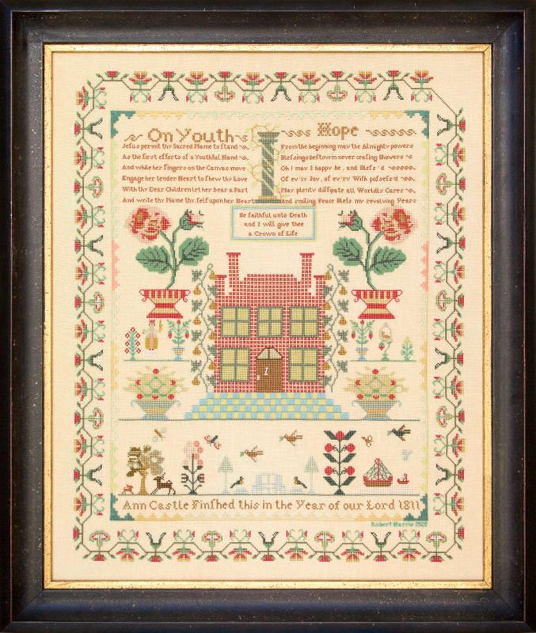 Counted Cross Stitch Pattern, Ann Castle 1811, Reproduction Sampler ...