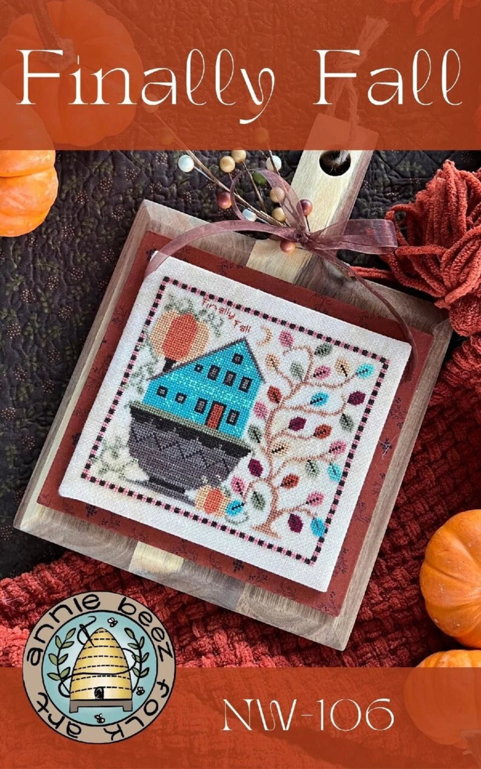 Counted Cross Stitch, Finally Fall, Autumn Decor, Pillow Ornament, Bowl ...