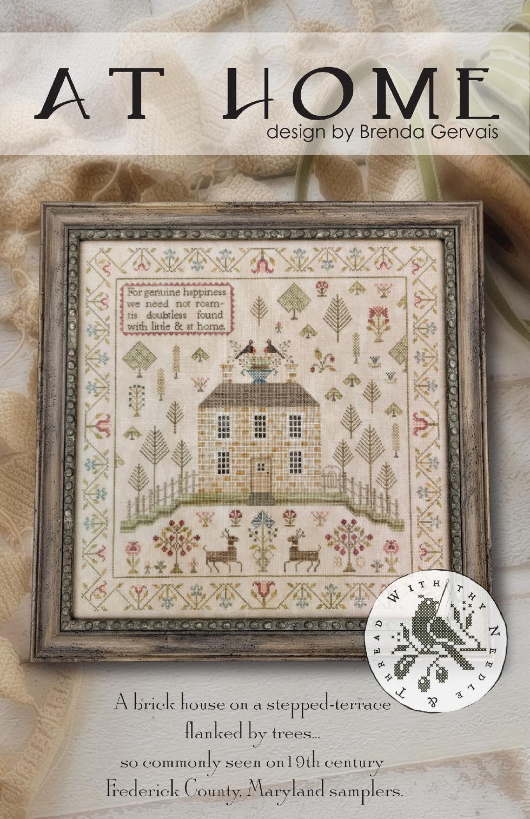 Counted Cross Stitch Pattern, at Home, Original Sampler, Brick House ...