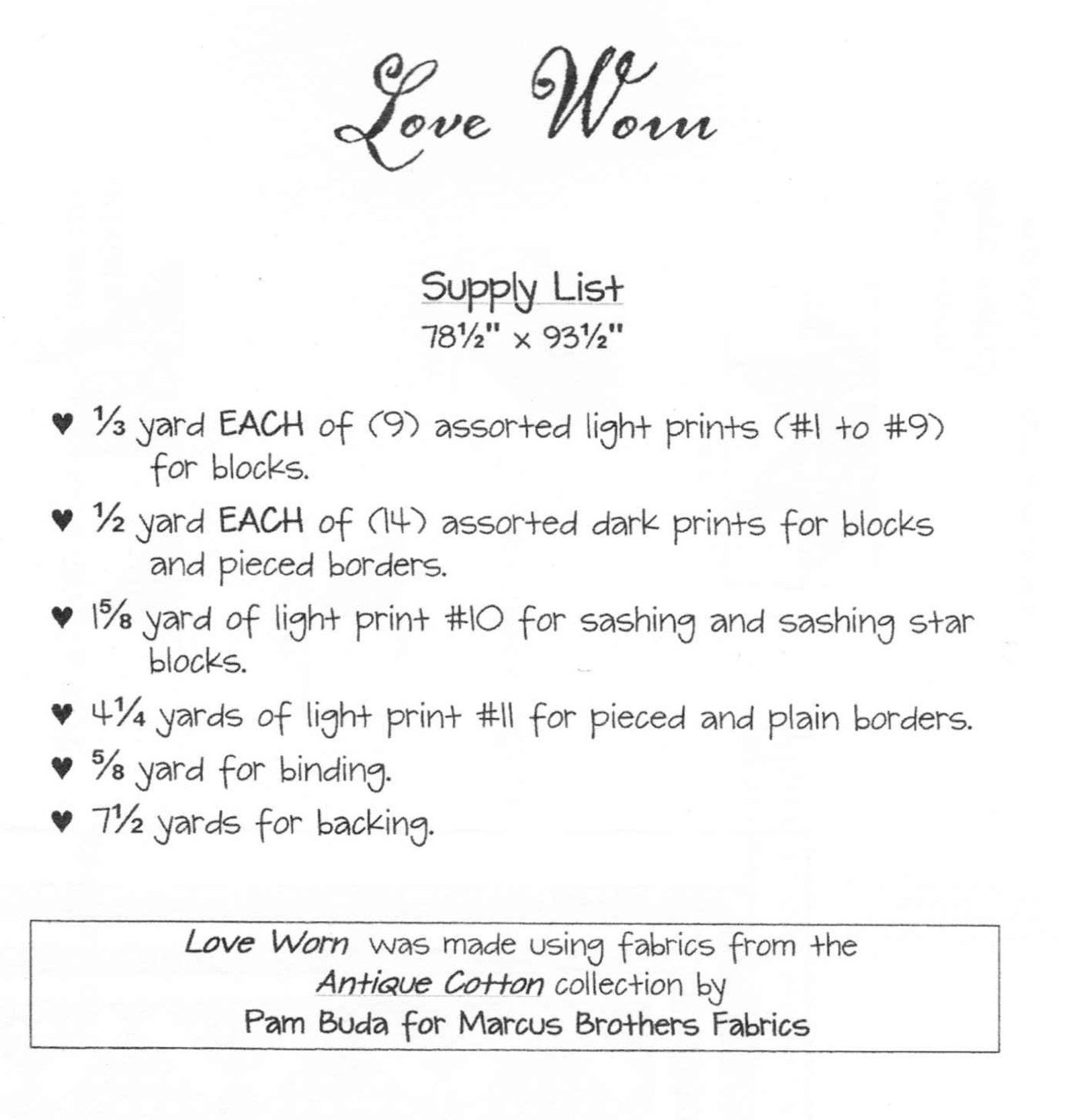 Quilt Pattern, Love Worn Quilt, Civil War, Patchwork Quilt, Heartspun ...