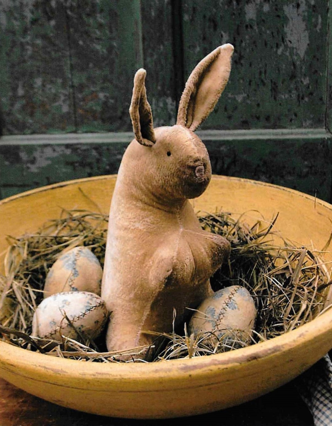 Early Primitive Pattern, Velveteen Rabbit & Eggs, Primitive Decor ...