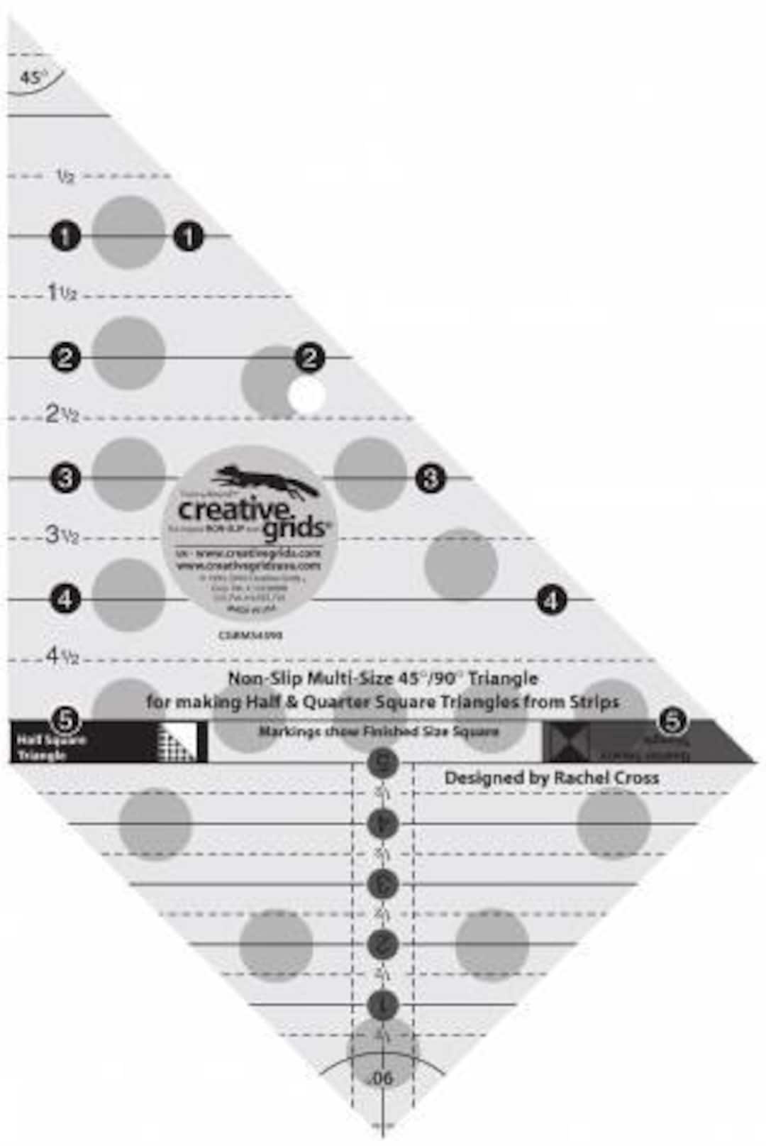 Quilt Ruler, Creative Grids, Multi-size 45 Degree and 90 Degree Ruler ...