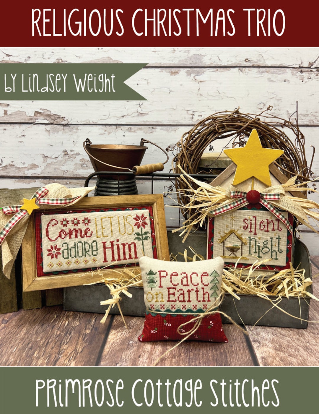 Counted Cross Stitch Pattern, Religious Christmas Trio, Pillow Ornament ...