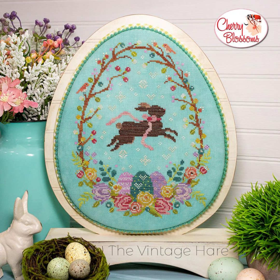 Counted Cross Stitch Pattern, the Vintage Hare, Easter Decor, Easter ...
