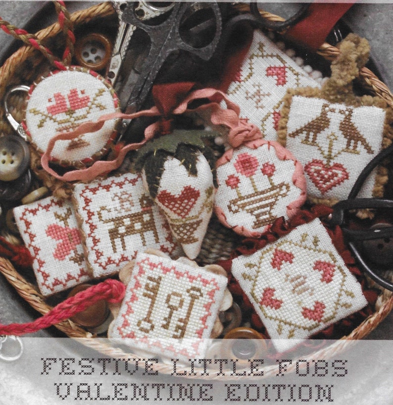 Counted Cross Stitch Pattern Valentine Festive Little Fobs - Etsy