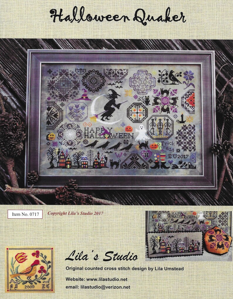 Counted Cross Stitch, Halloween Quaker, Witch, Black Cats, Cross Stitch ...