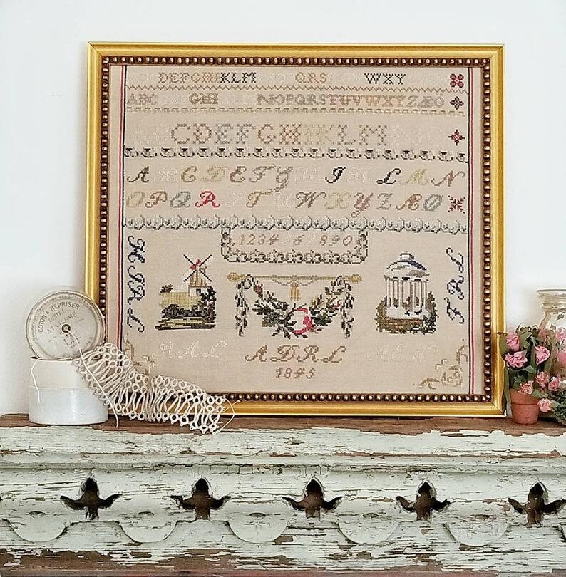 Counted Cross Stitch Red R Sampler Reproduction Sampler - Etsy