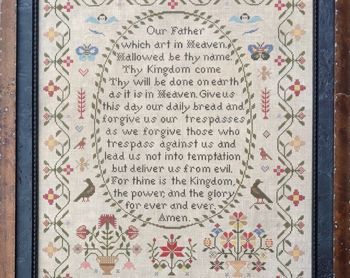 Counted Cross Stitch Pattern, the Lord's Prayer, Religious, Flower ...