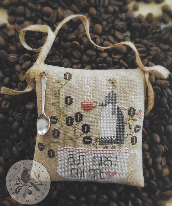 Counted Cross Stitch Pattern Coffee First Coffee Beans | Etsy