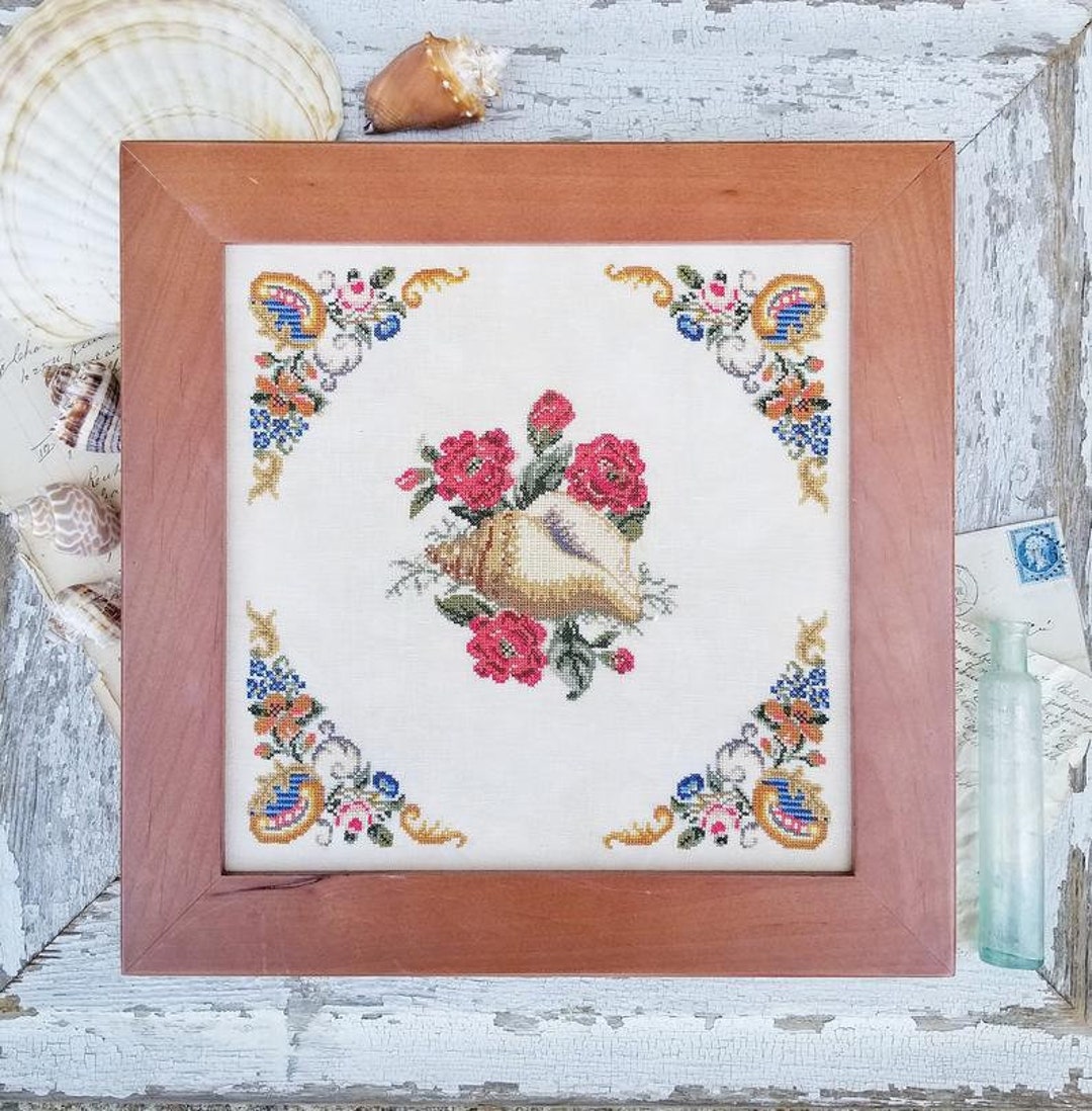 Counted Cross Stitch, Sally's Shore, Sampler, Roses, Summer Decor ...